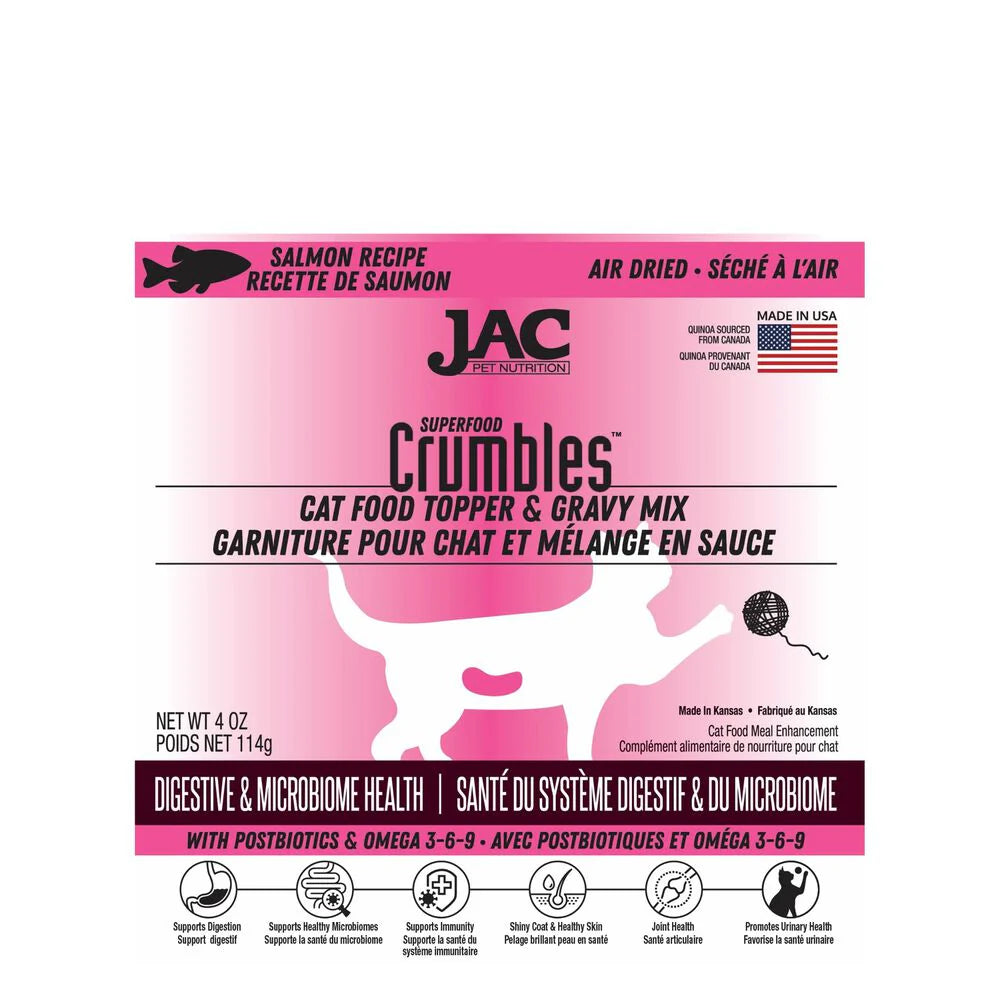 JAC Crumbles Cat Food Topper - Salmon - 114g – Auntie's Angels